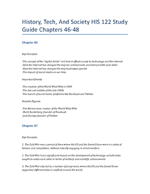 History, Tech, And Society HIS 122 Study Guide Chapters 28-30 - W. Bush ...