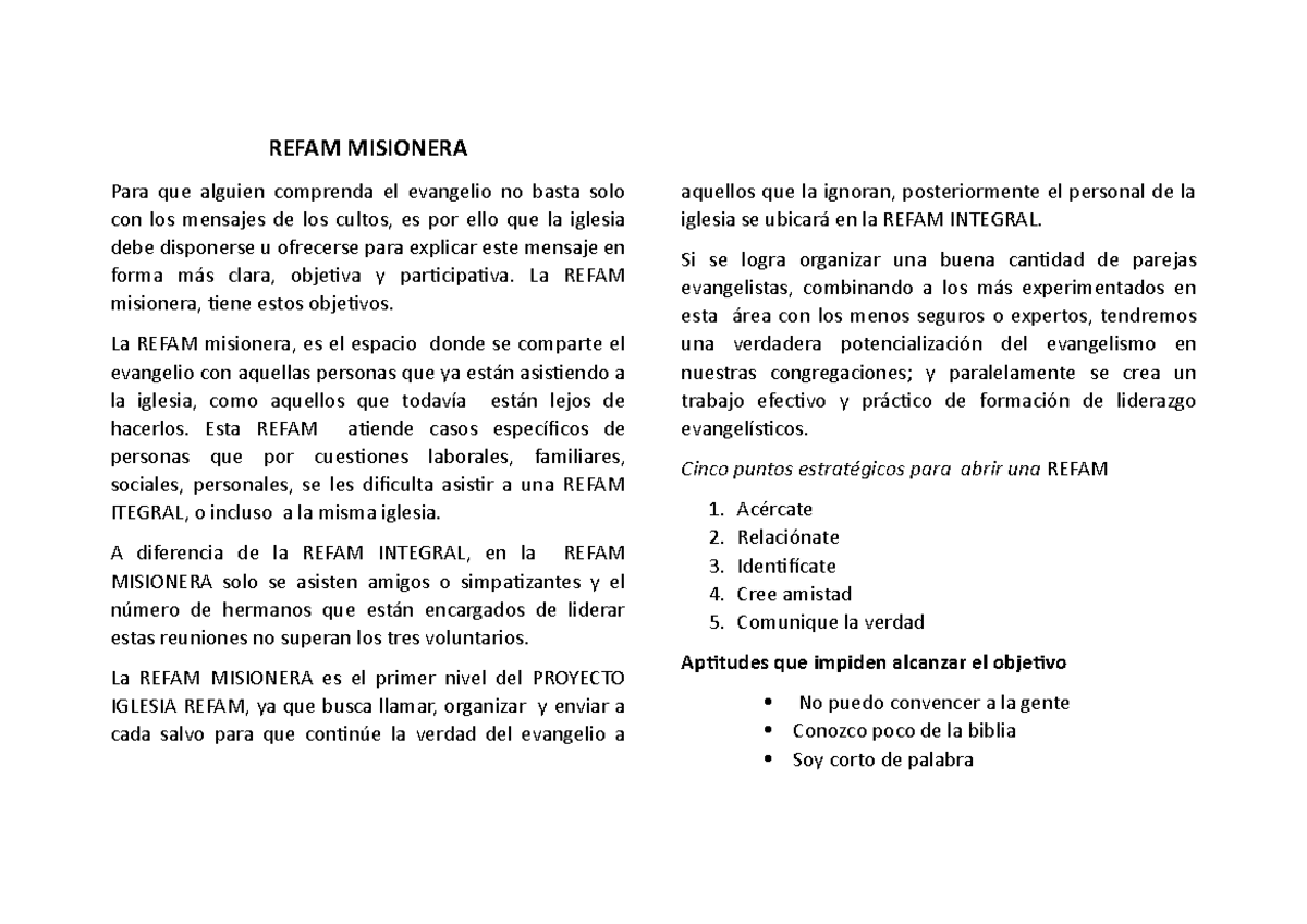 Curso Refam - educación religiosa - REFAM MISIONERA Para que alguien ...