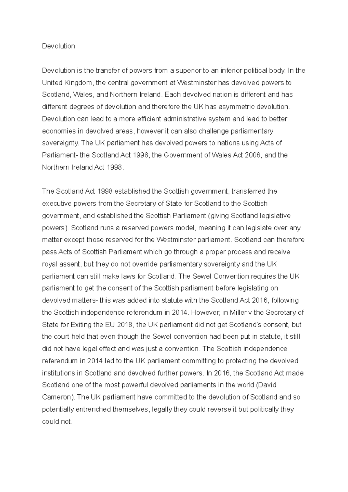 Devolution - Devolution Devolution is the transfer of powers from a ...