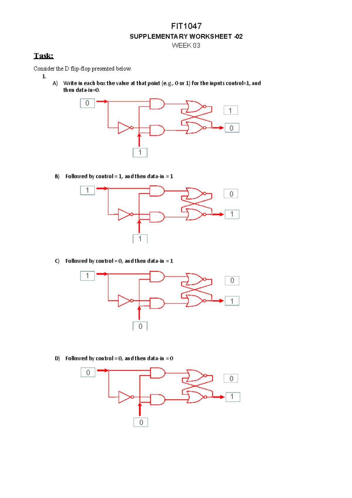 Tutorial 03 Supplementary Work Sheet 02 - practice - Introduction to Computer Networking ...
