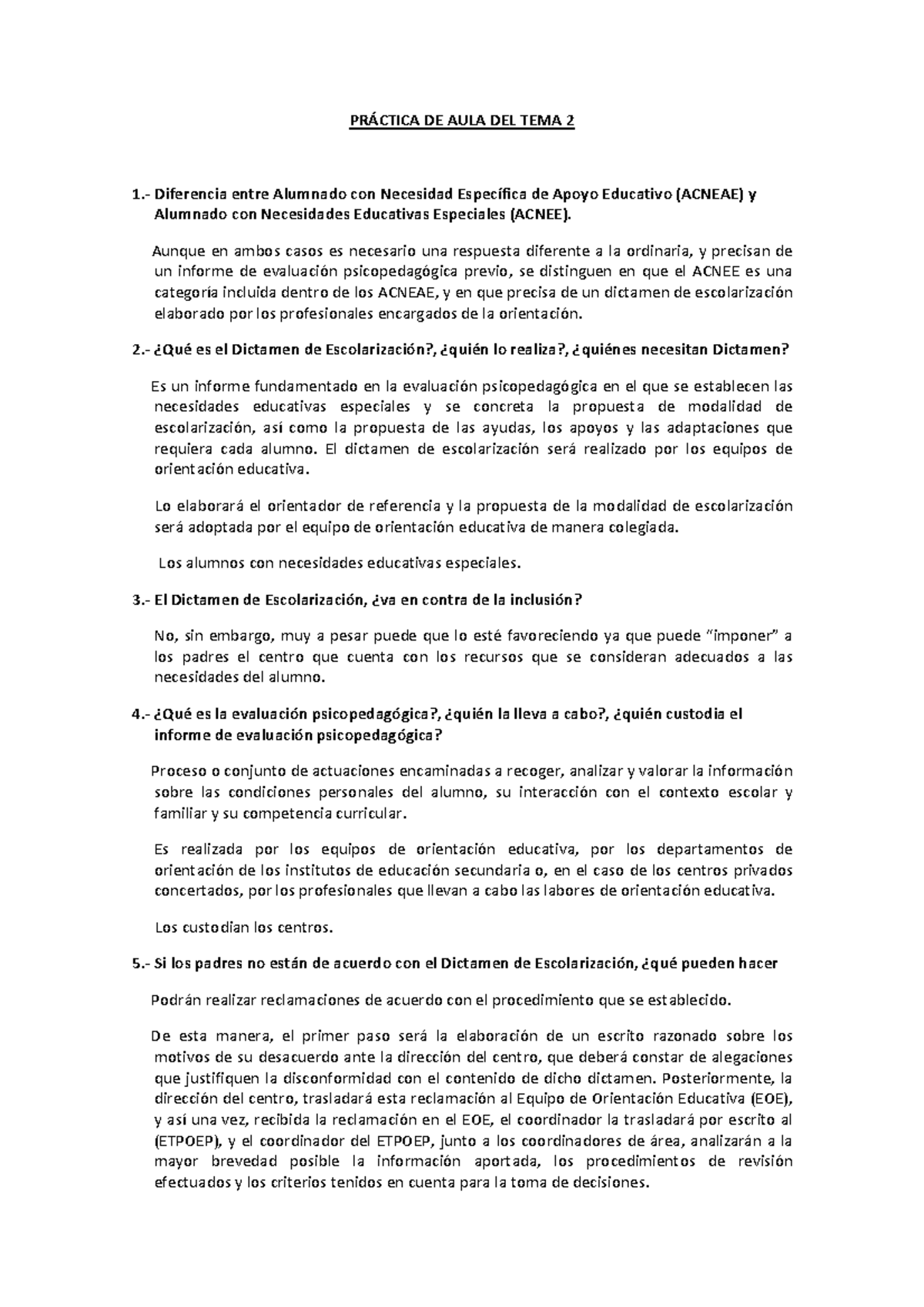 ( Preguntas Práctica DE AULA DEL TEMA 2 ) - Warning: TT: undefined function: 32 PRÁCTICA DE AULA ...