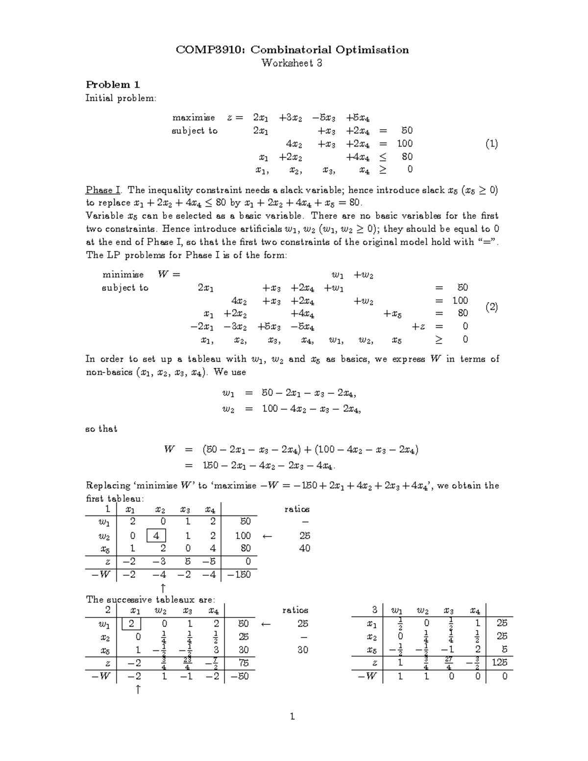 Solutions 3 - Lecturer: Natasha Shakhlevich - COMP3910: Combinatorial ...