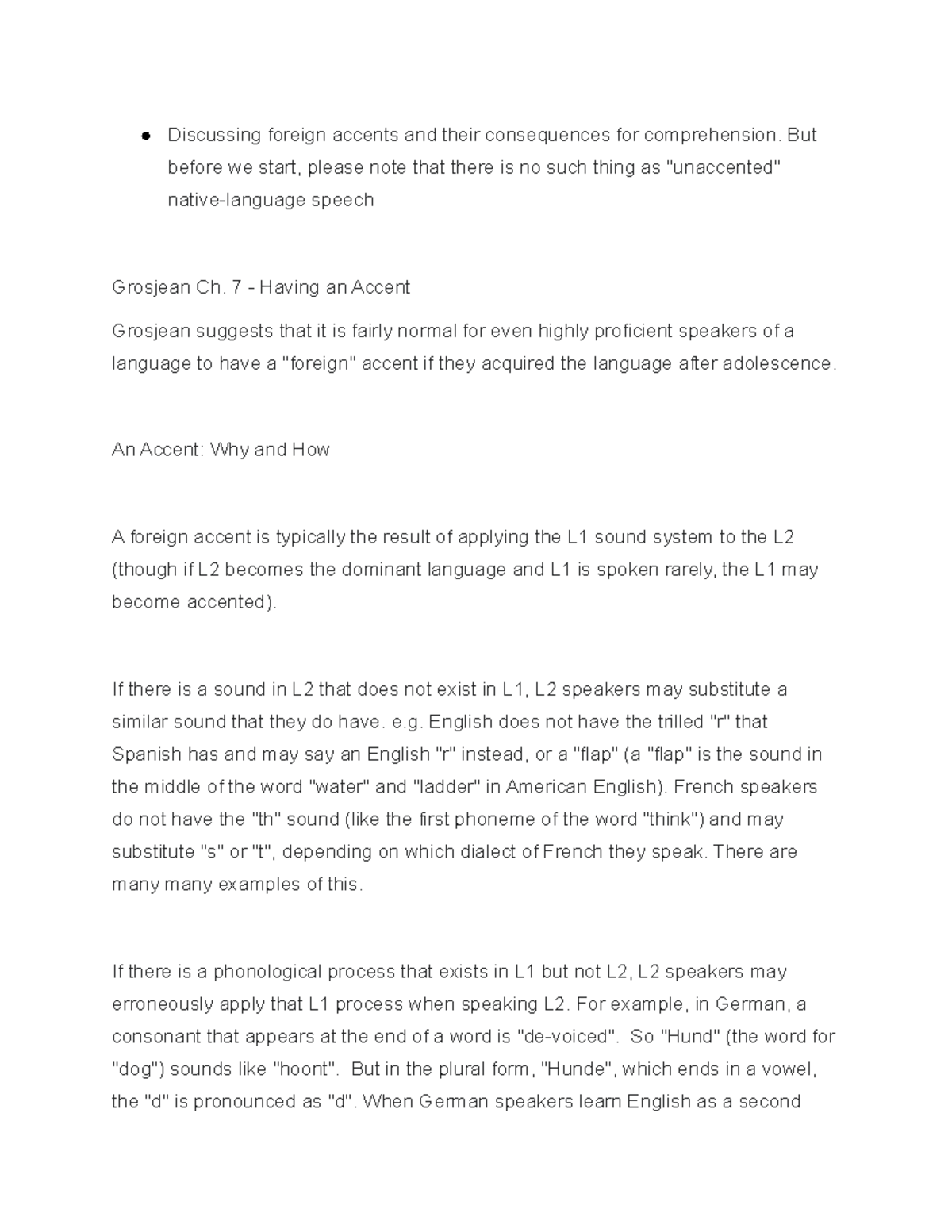 Professor Notes - Discussing foreign accents and their consequences for ...