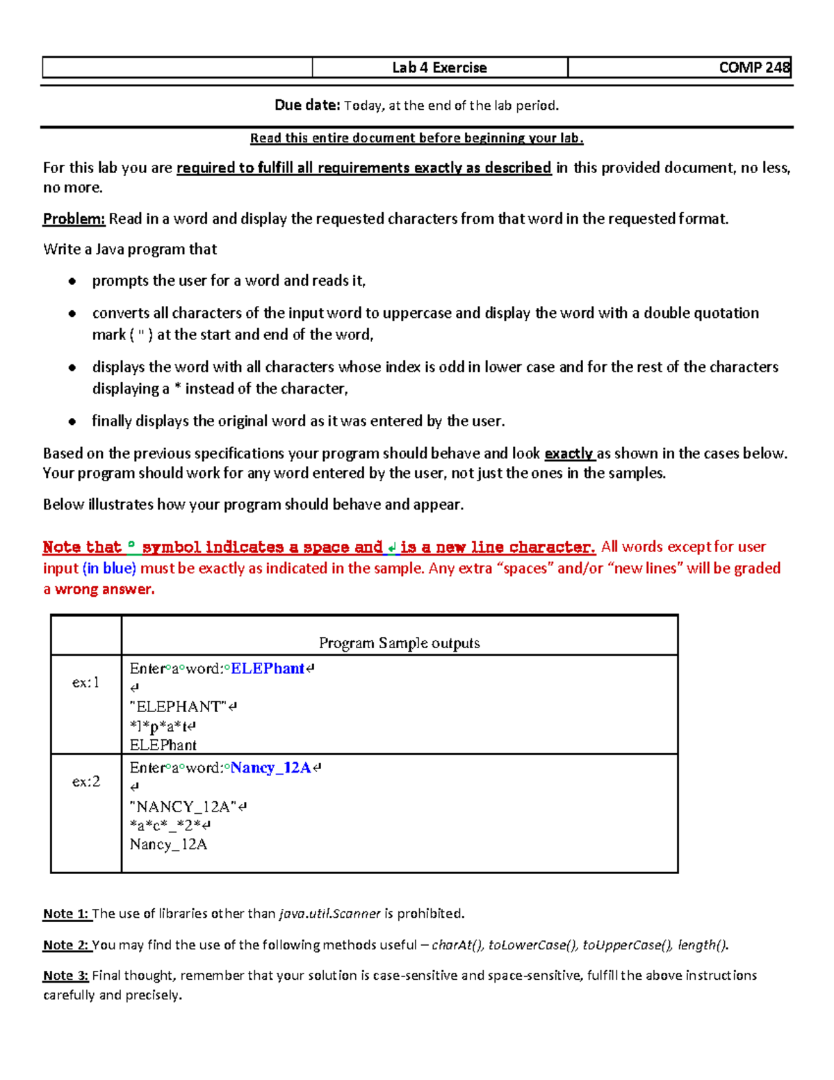 Prob-248 L4 - Lab - Lab 4 Exercise COMP 248 Due date: Today, at the end of the lab period. Read ...