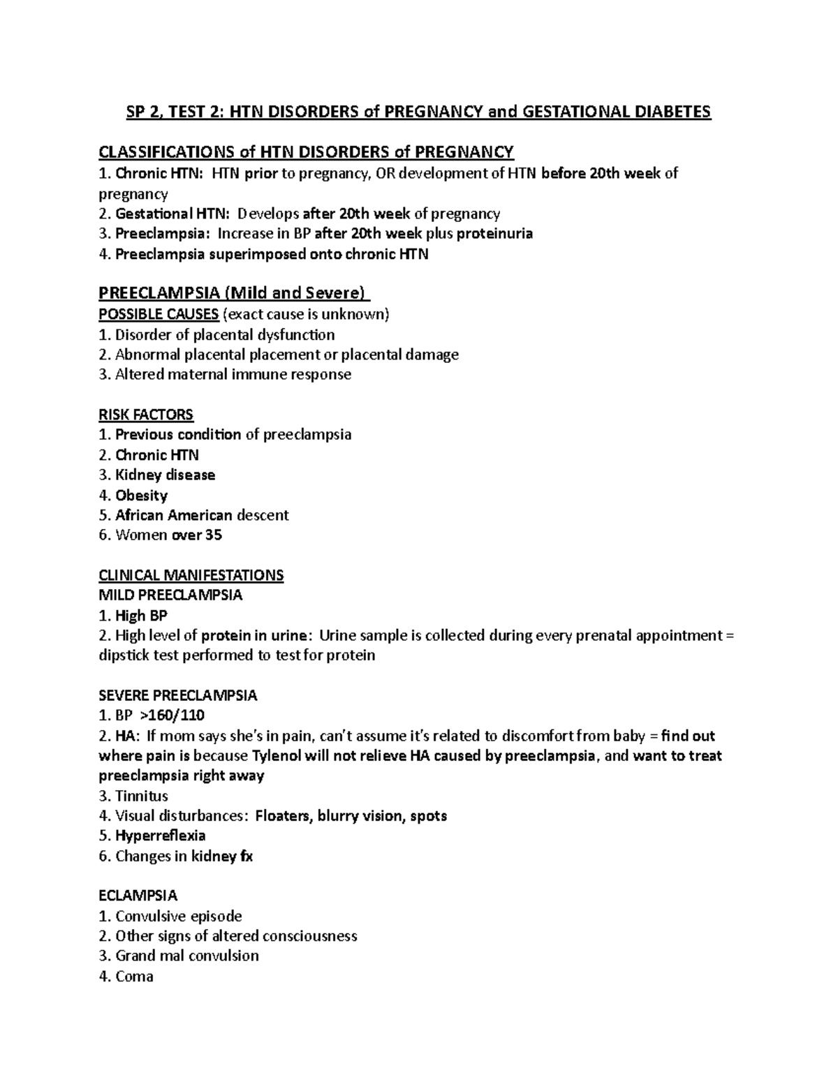 SP 2 T2 - special pops 2 test 2 review - SP 2, TEST 2: HTN DISORDERS of ...