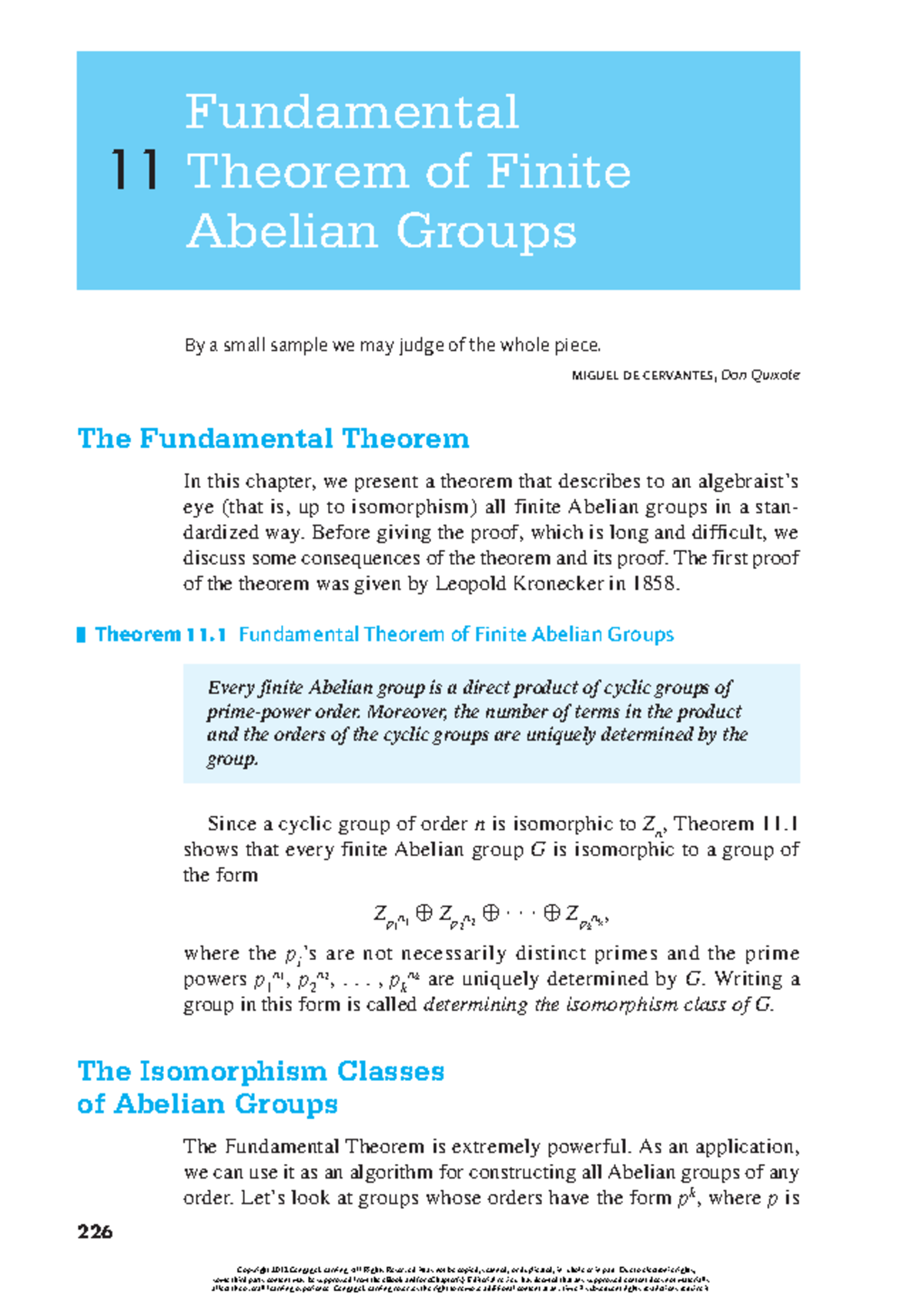 Teorema Fundamental Grup Abelian - 226 Fundamental Theorem of Finite Abelian Groups The ...