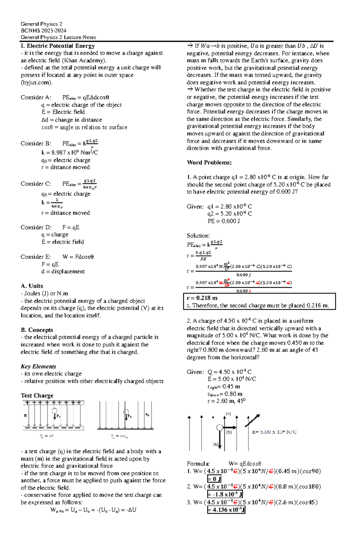 Lesson 2 Gen Phy - ada\ca\sd - General Physics 2 BCNHS 2023- 2024 ...