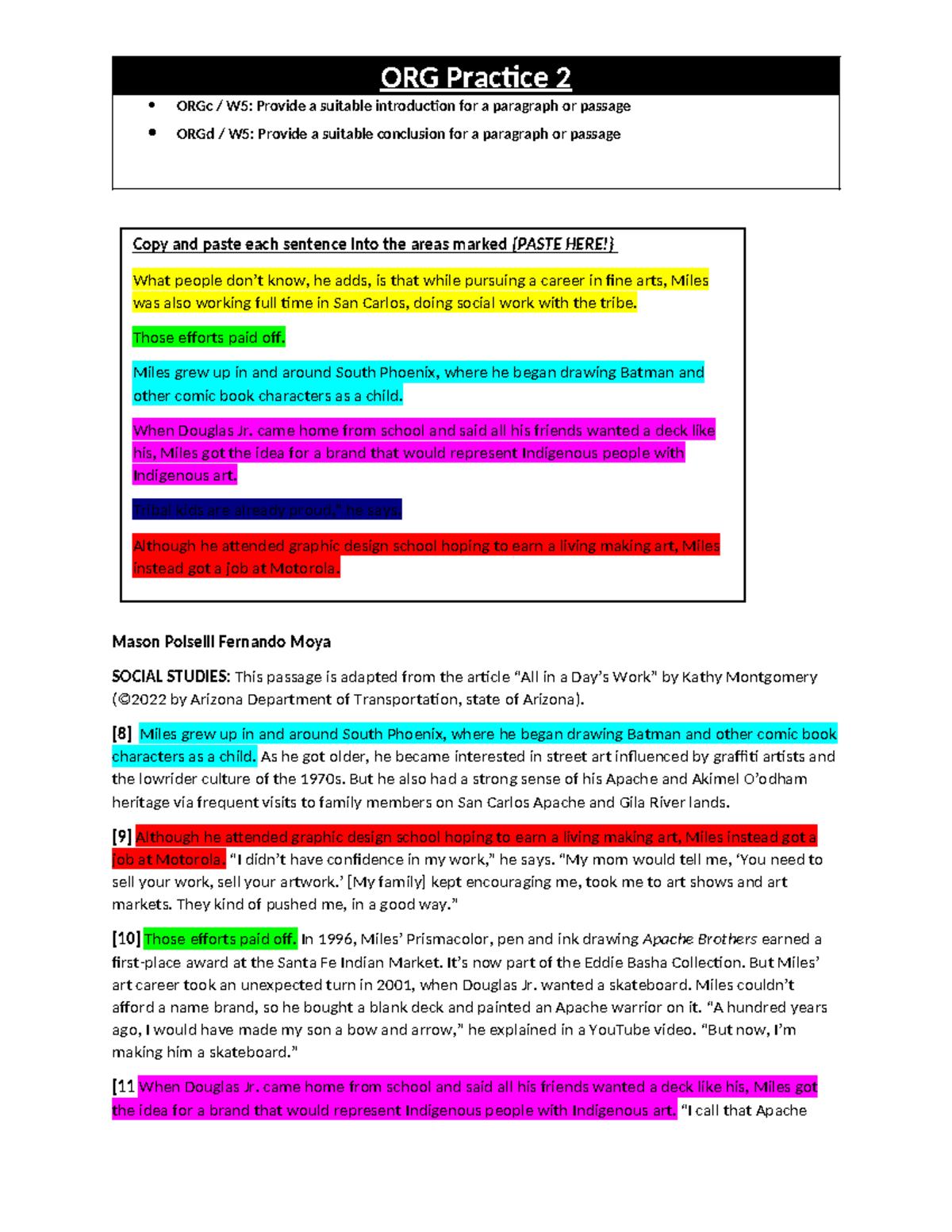 ORG Practice 2 NH - ORG Practice 2 ORGc / W5: Provide a suitable ...