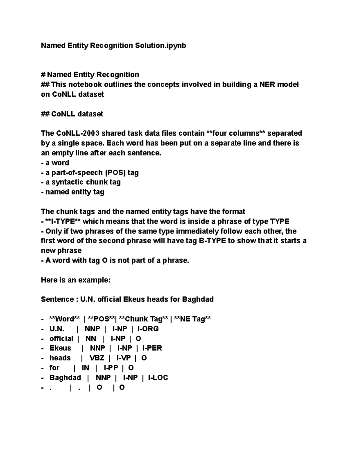 Named Entity Recognition Deep Learning Assignment Vejay Gandyer Named Entity Recognition