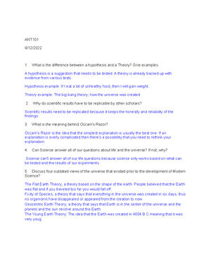 ANT101 HW 5-7 - multiple assignments based on the textbook - Angeles Arroyo ANT 101 11/4 ...