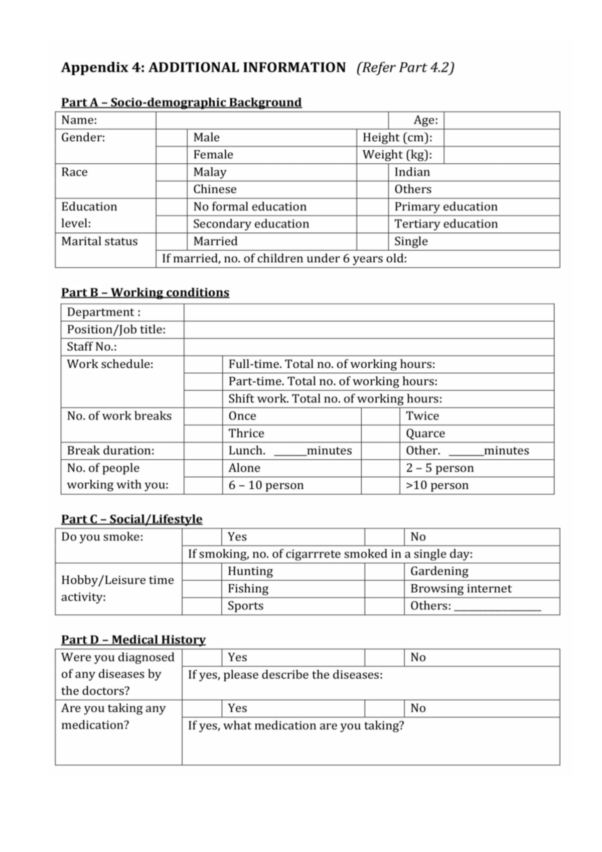 Initial FORM - TASK 1 - ERGONOMIC RISK ASSESSMENT - Industrial hygiene ...