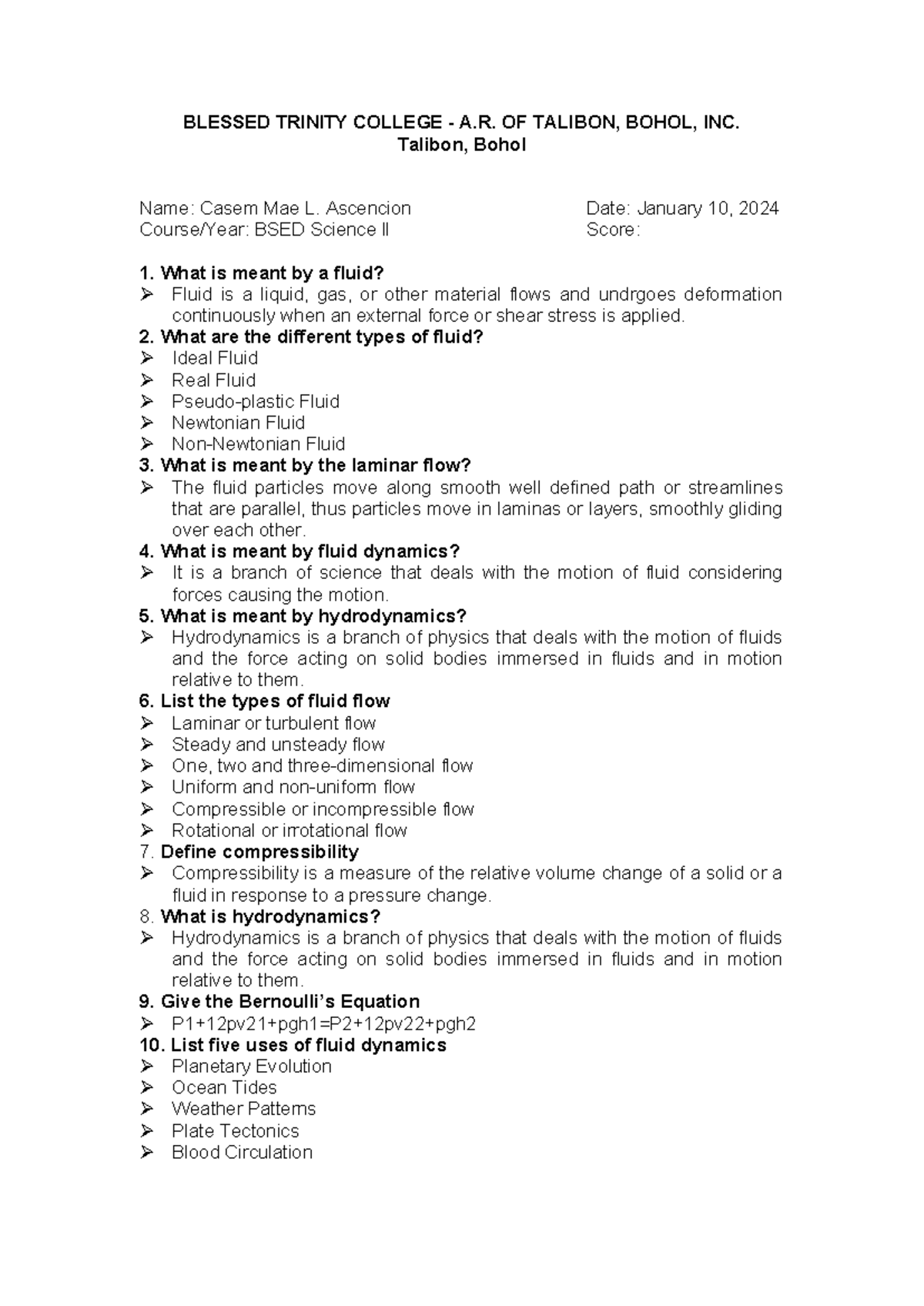 Fluids-Activity - About Fluid - BLESSED TRINITY COLLEGE - A. OF TALIBON ...