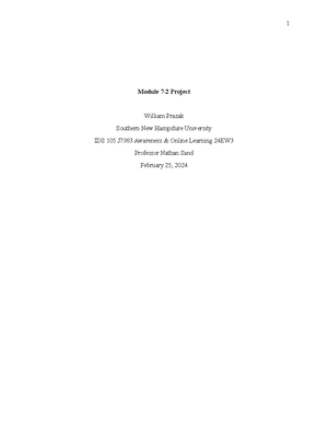 Module 6 Journal 2 - coursework - Jordan Isaac 2/18/ IDS 105 Module 6 ...