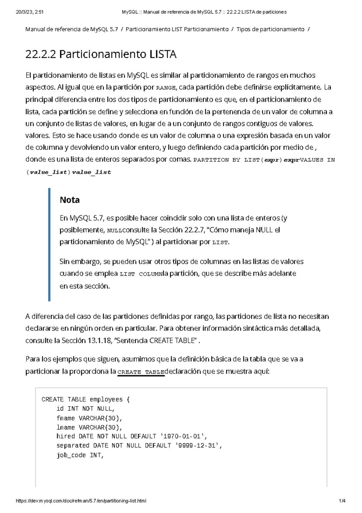 Particionamiento mysql imprimir - Manual de referencia de MySQL 5 ...