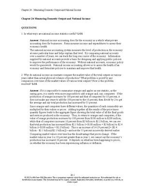 Tutorial Chp 26 - Tutorial chapter 26 1) Has economic output always ...