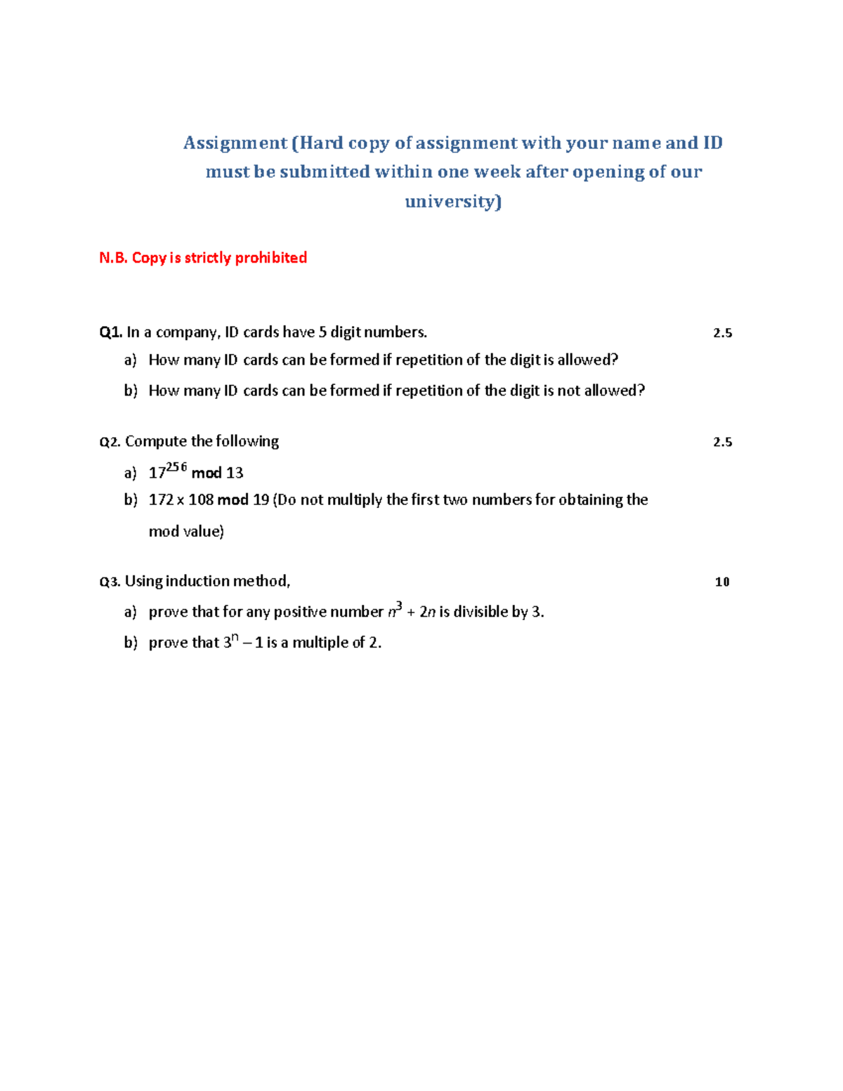Assignment ct-2 - Assignment (Hard copy of assignment with your name ...