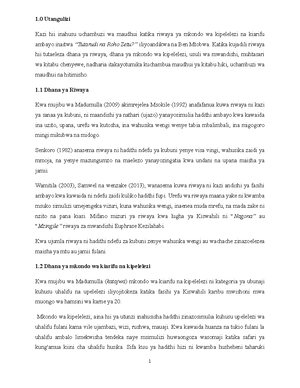 KCSE Kiswahili FORM 1 Notes - Vitate Hebu tazama maneno yafuatayo na ...