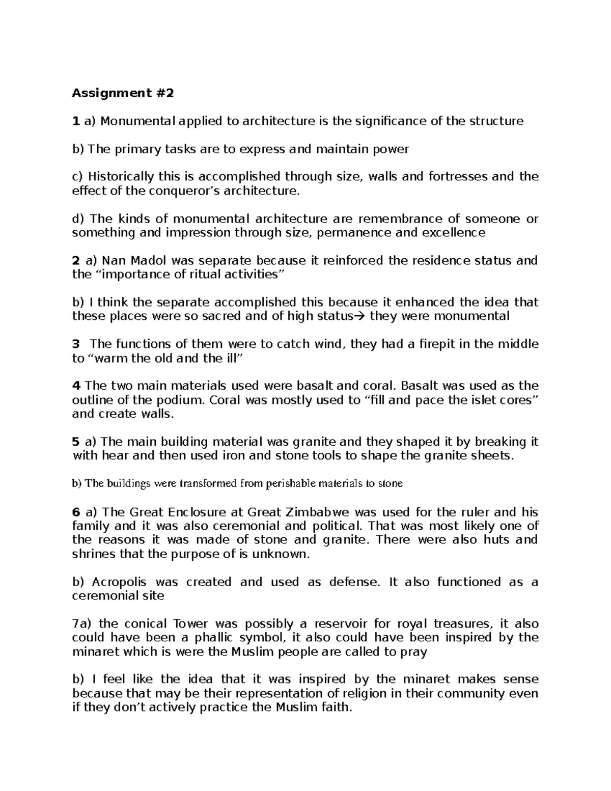 DES 114 Assignment #2 - Assignment # 1 a) Monumental applied to ...