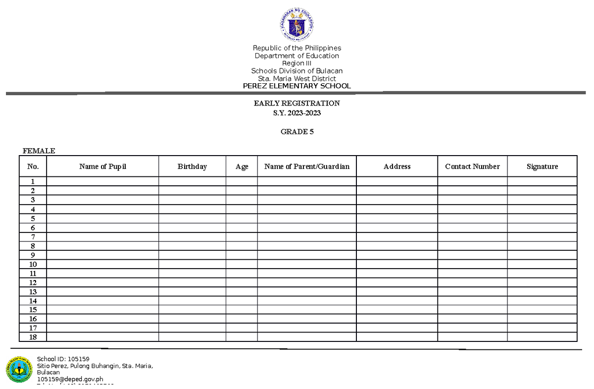 Early Registration - JUST - Department of Education Region III Schools ...