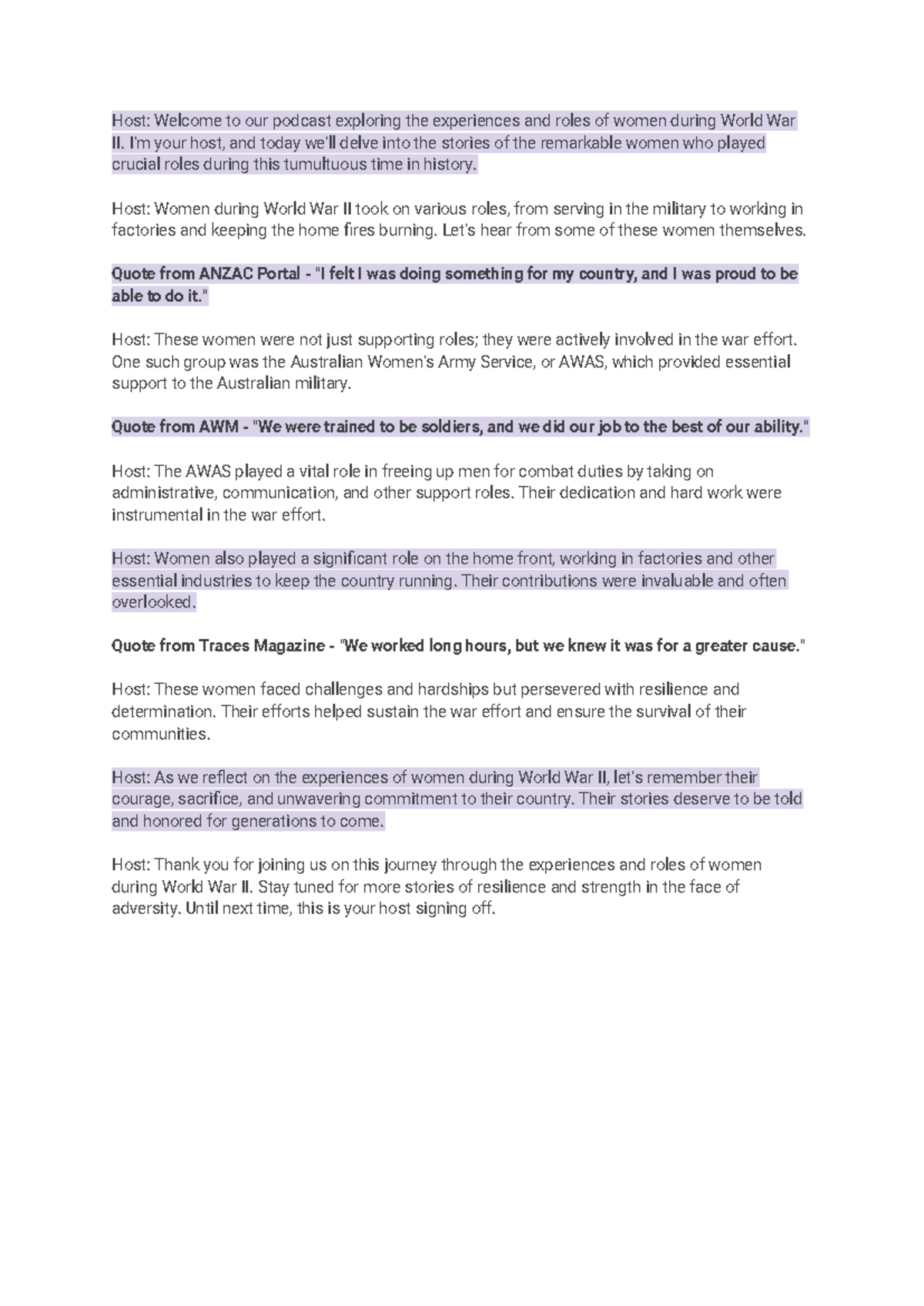 Role of Women in WW2 - Host: Welcome to our podcast exploring the ...