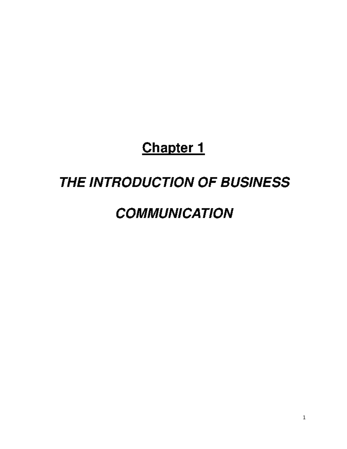 Business communication Text Book - Chapter 1 THE INTRODUCTION OF ...