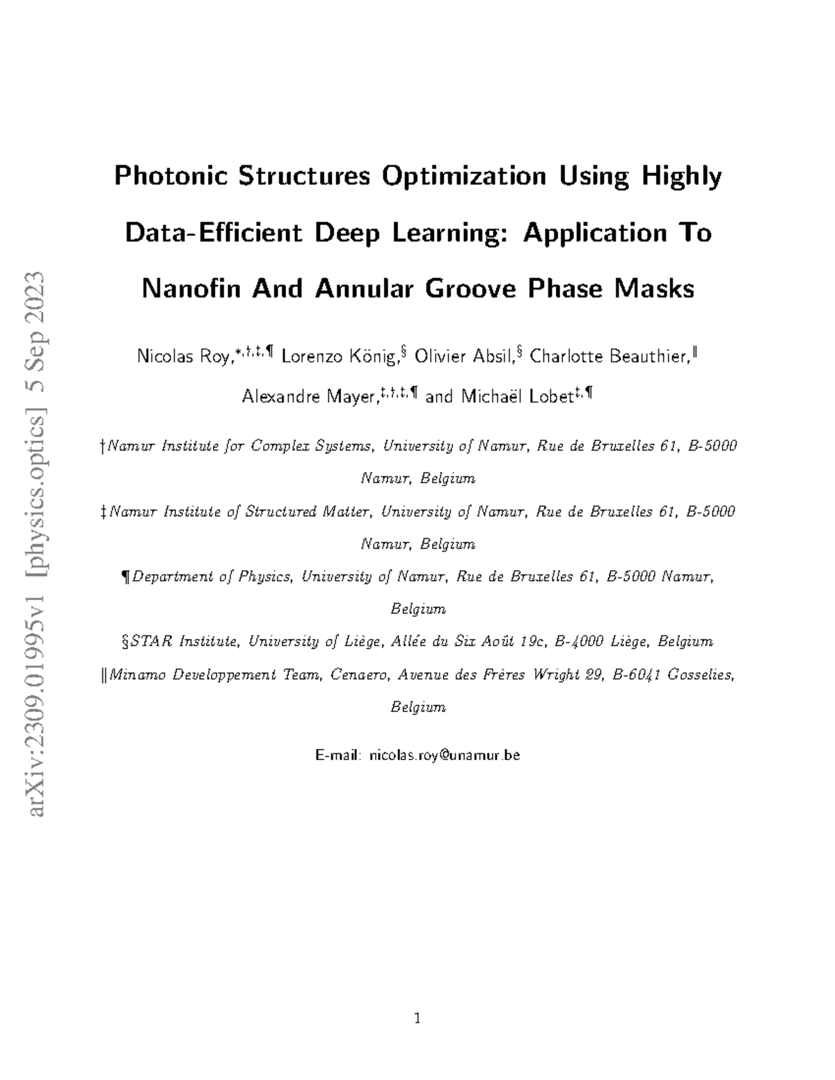 2309 - Phân tích - Photonic Structures Optimization Using Highly Data-Efficient Deep Learning ...