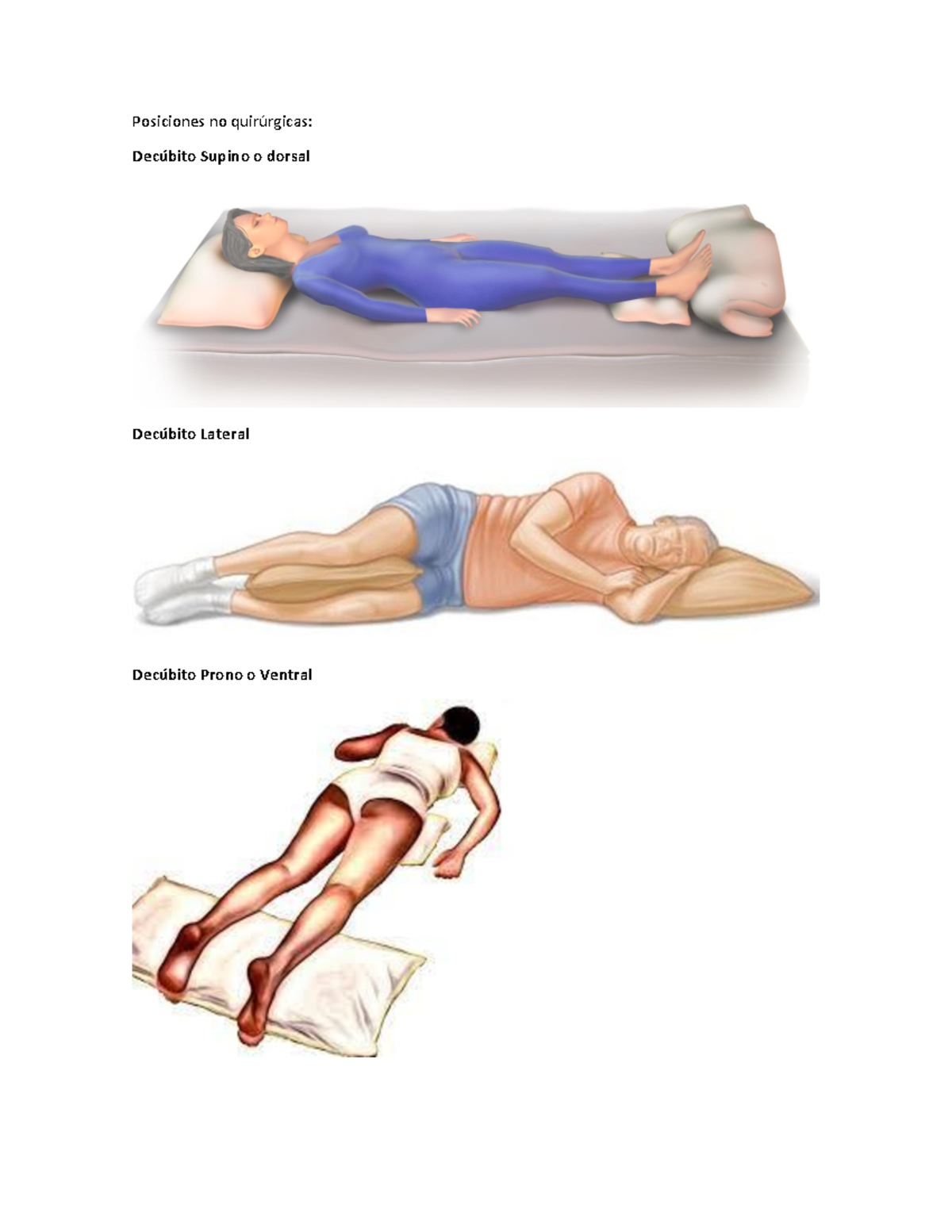 Posiciones no quirúrgicas - Enfermeria - Posiciones no quirúrgicas ...