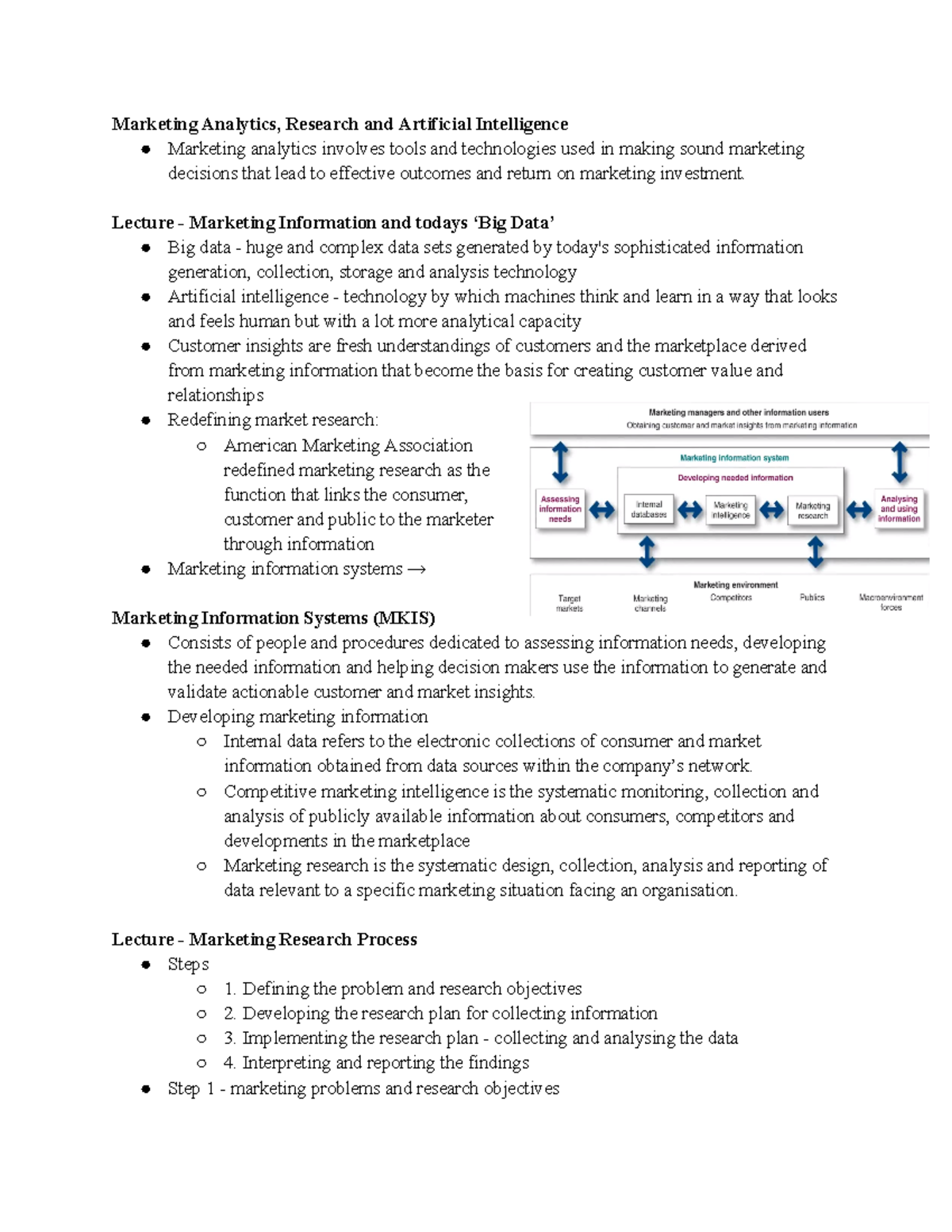 Week 3 Marketing - Week 3 Lecture Notes - Marketing Analytics, Research ...