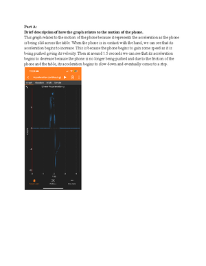 Physics lab 1 - lab 1 - Part A In the first section (until approx. 4s ...