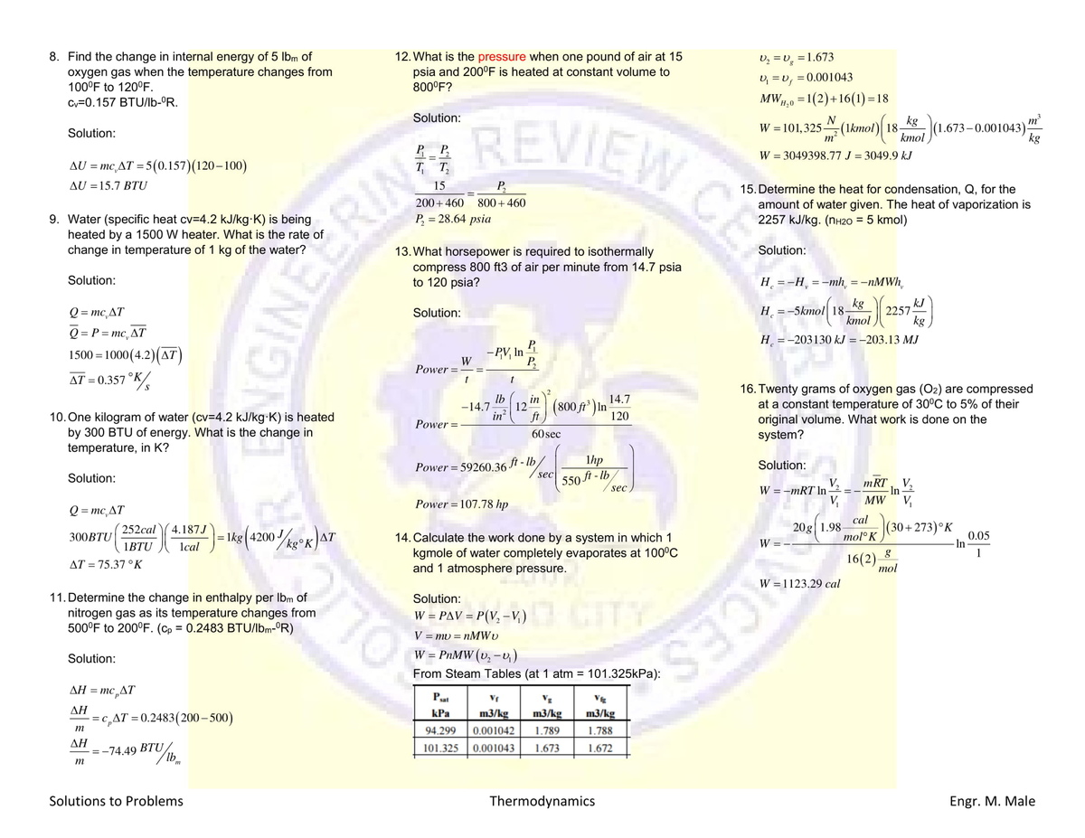 Sercs Thermodynamics-2 - BS in Electrical Engineering - Studocu