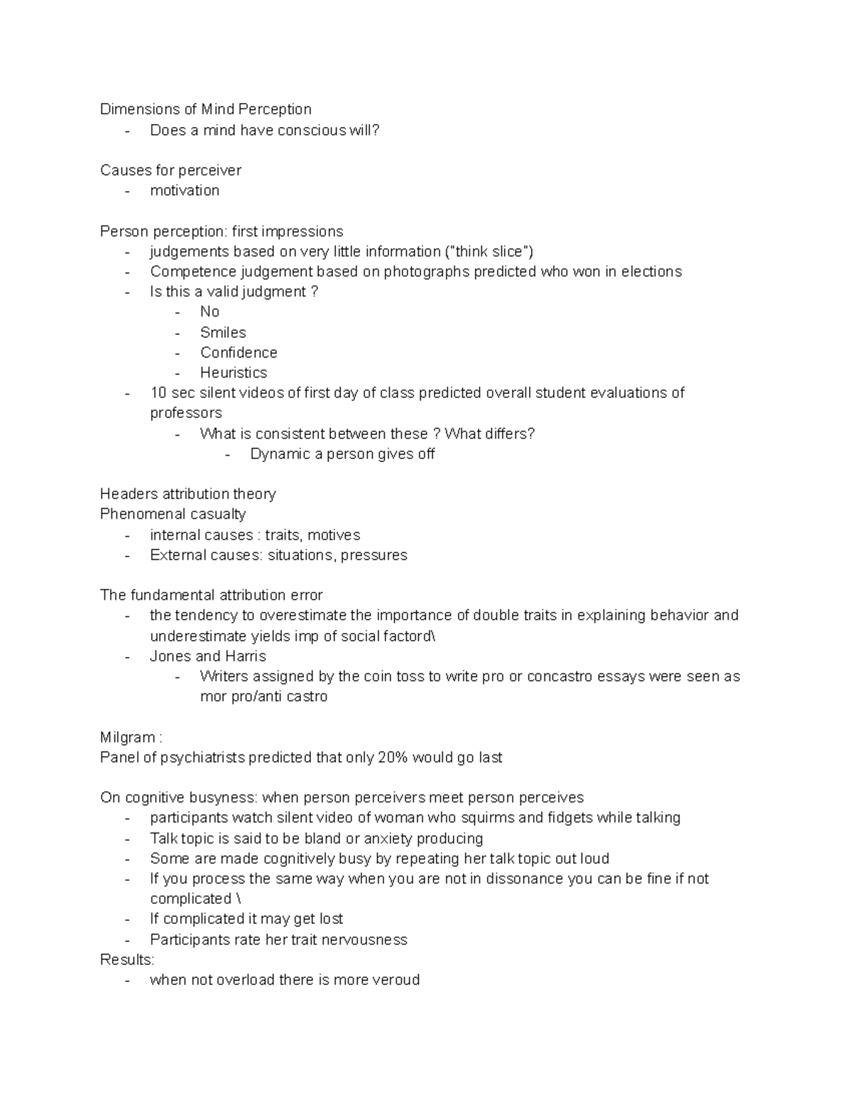 Social psychology - Lecture notes for Prof H. - Dimensions of Mind ...