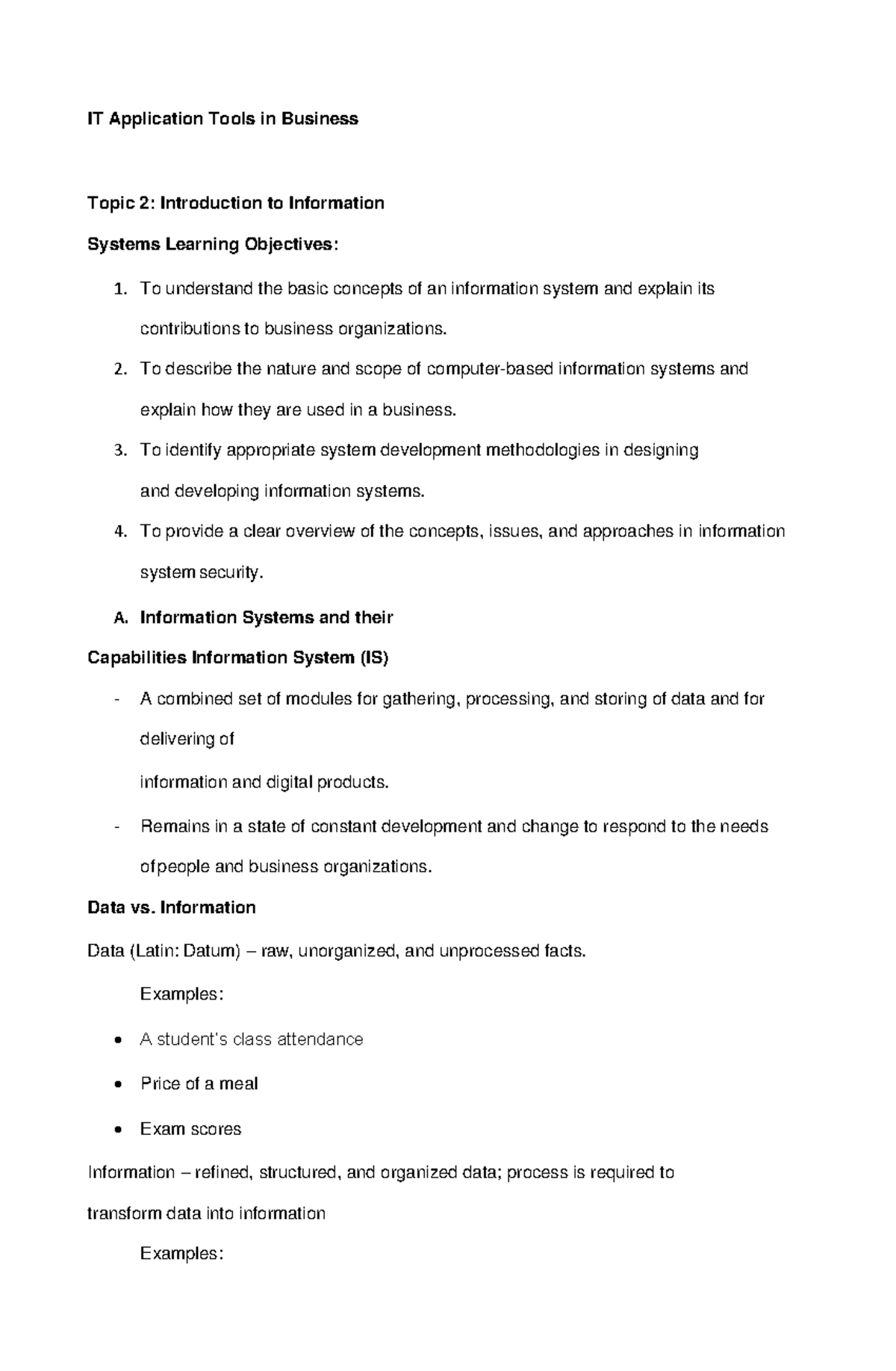 ITBus 2021 Topic 2 - Lecture Notes on IT in Business Prof. Tawakal - IT ...