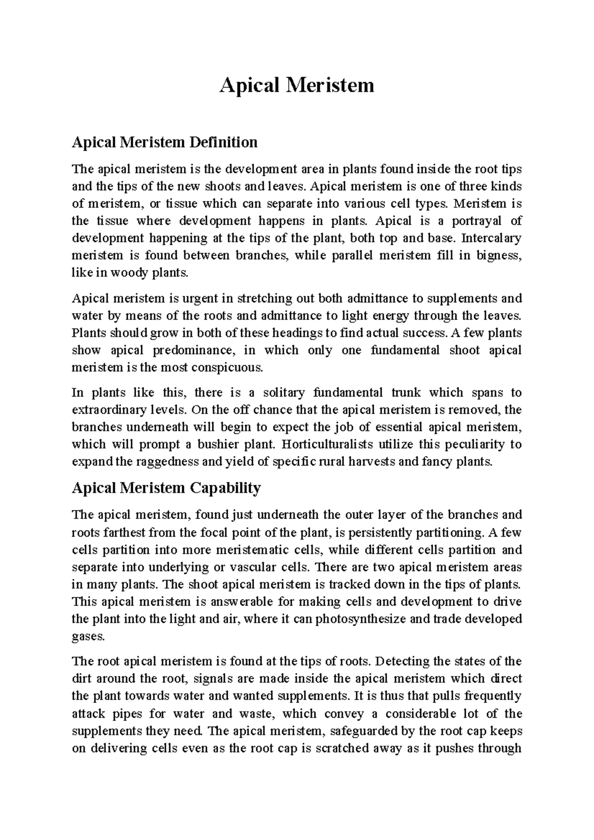 Apical Meristem - Apical Meristem Apical Meristem Definition The apical ...