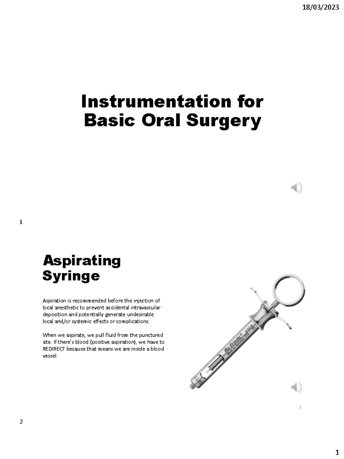 2 - oral sugery - Instrumentation for Basic Oral Surgery Aspirating ...