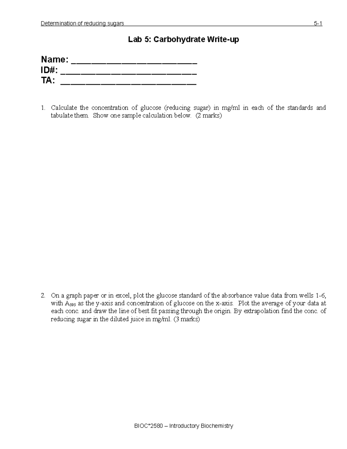 Carbohydrate Lab Write-Up Template - Odontopediatría - UFT - Studocu