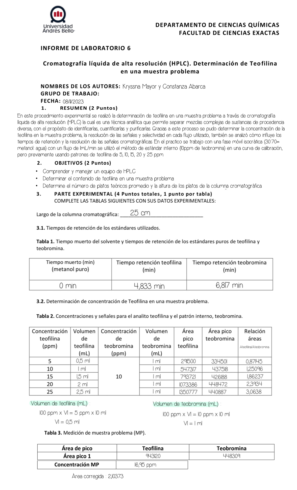 Pauta+de+Informe+QUIM420-LAB+N%C2%B0+6 3 - DEPARTAMENTO DE CIENCIAS ...