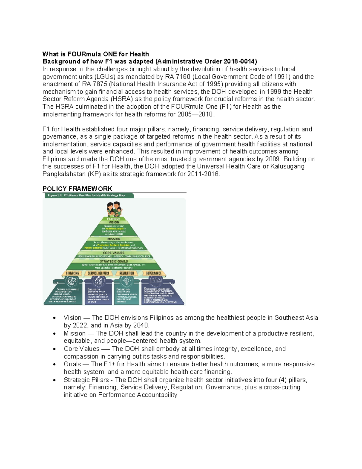 Scribd - Lecture Notes - What is FOURmula ONE for Health Background of ...