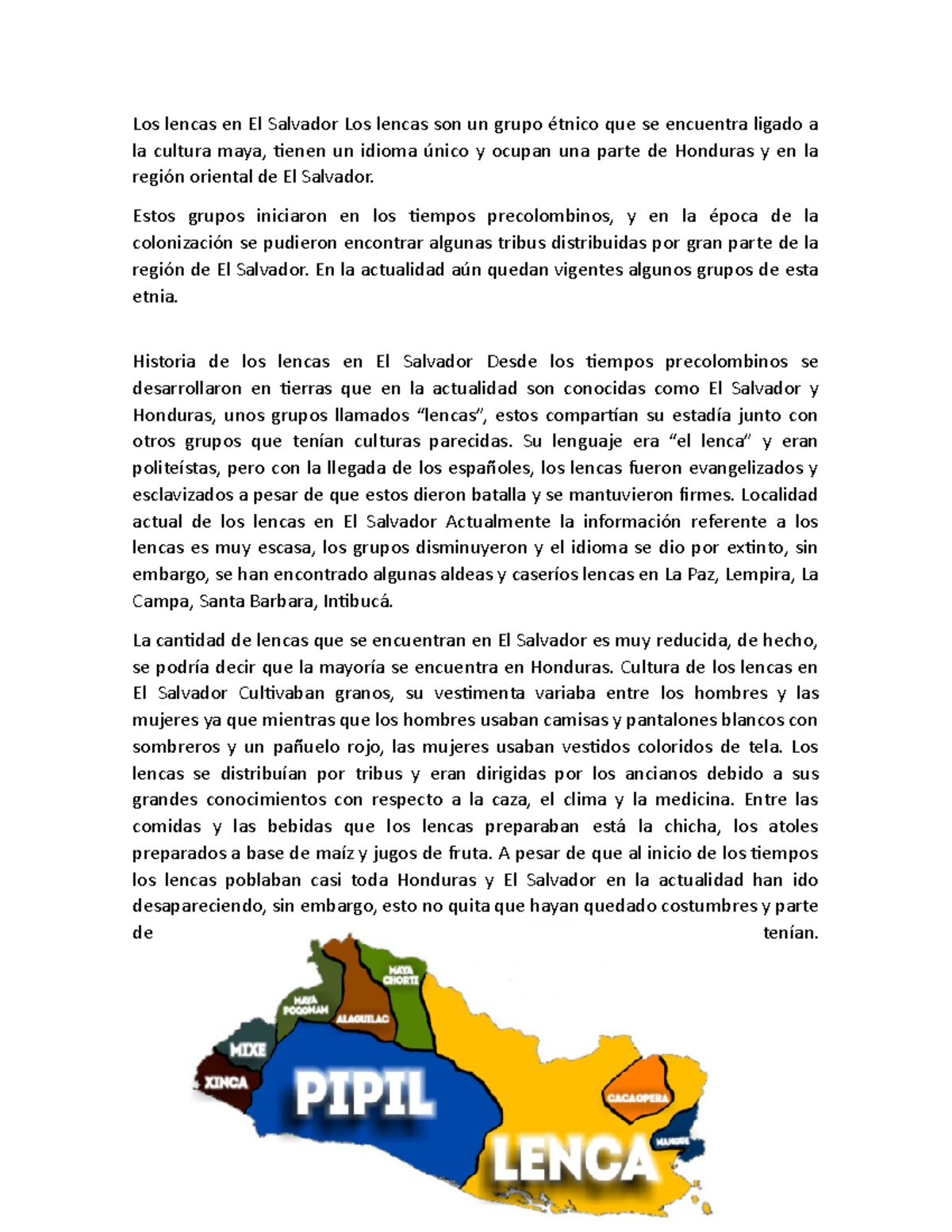 Lencas - Los lencas en El Salvador Los lencas son un grupo étnico que ...