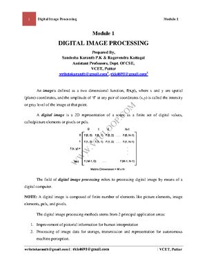 DIP Notes@Az Documents - Digital Image Processing - Studocu