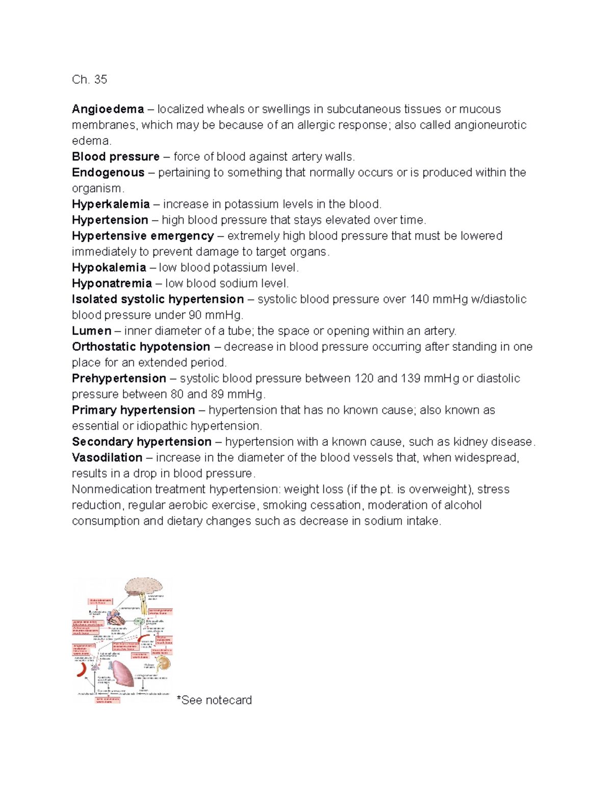Ch35 - Chapter summary - Ch. 35 Angioedema – localized wheals or ...