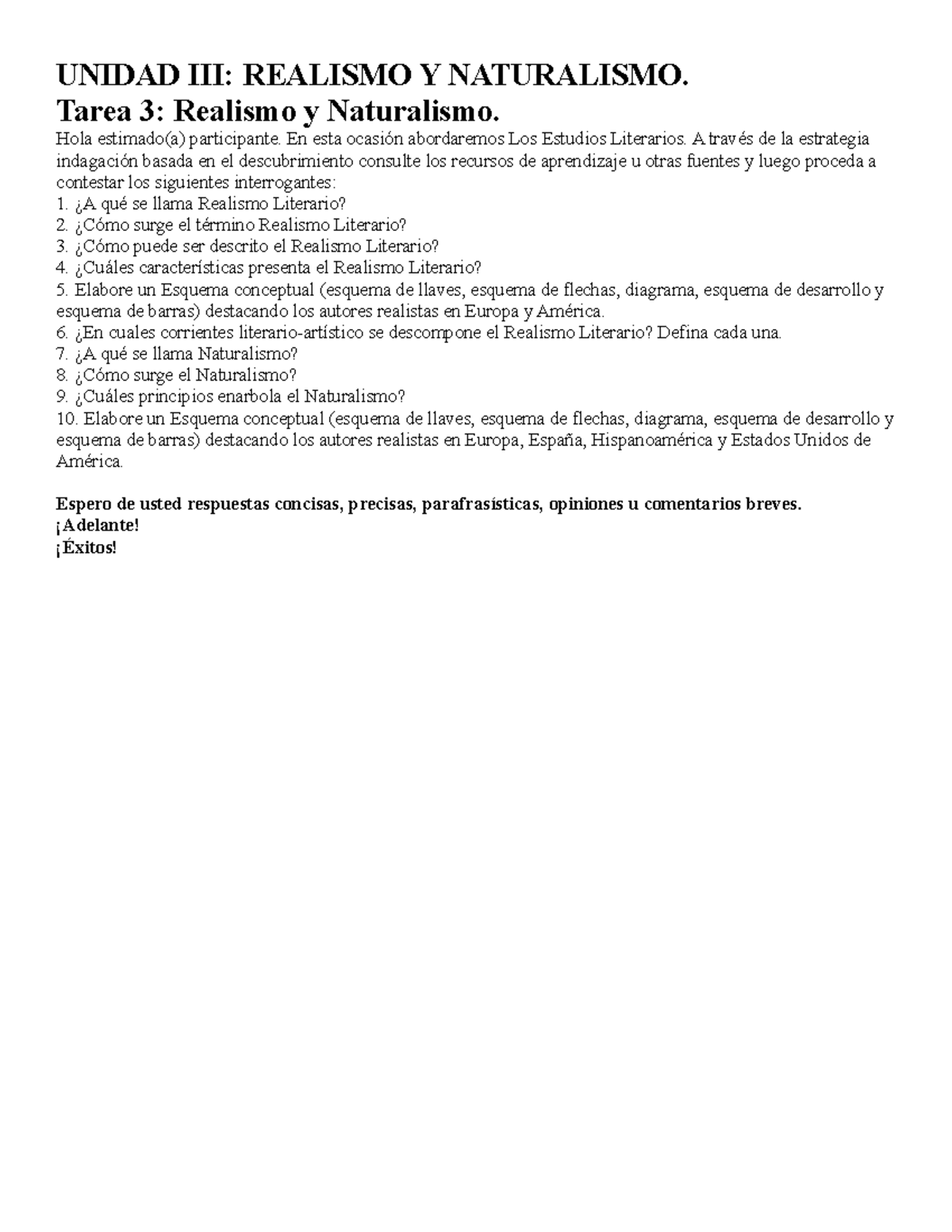 Unidad III. Realismo Y Naturalismo - UNIDAD III: REALISMO Y NATURALISMO ...