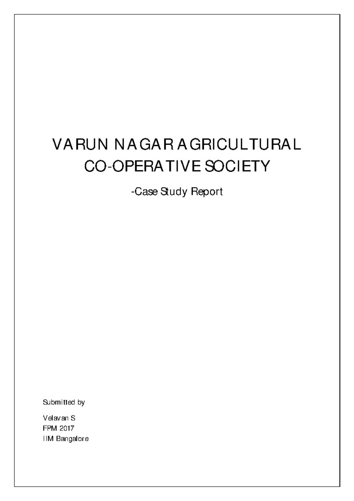Varun Nagar Agricultural CO Operative SO - VA RUN NA GA R A GRICULTURA ...
