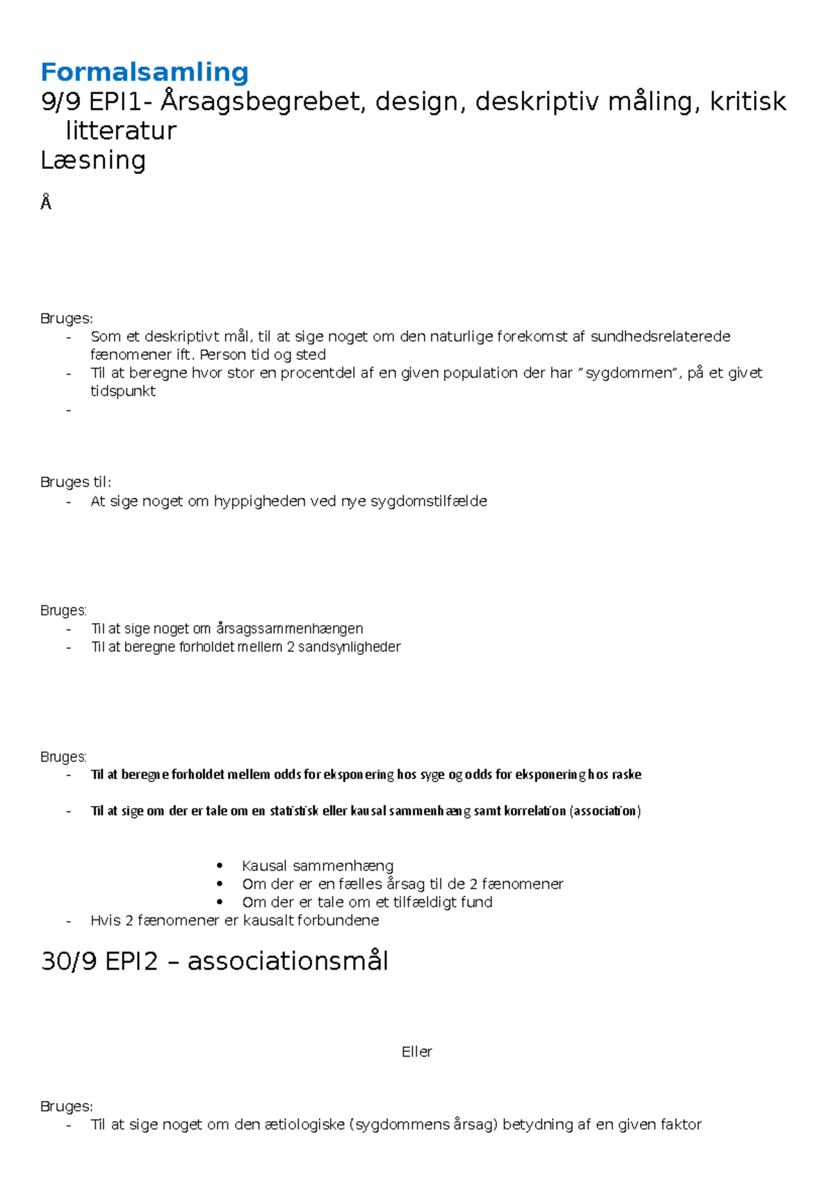 Formler - øvelser til undervisnig - Formalsamling 9/9 EPI1 ...