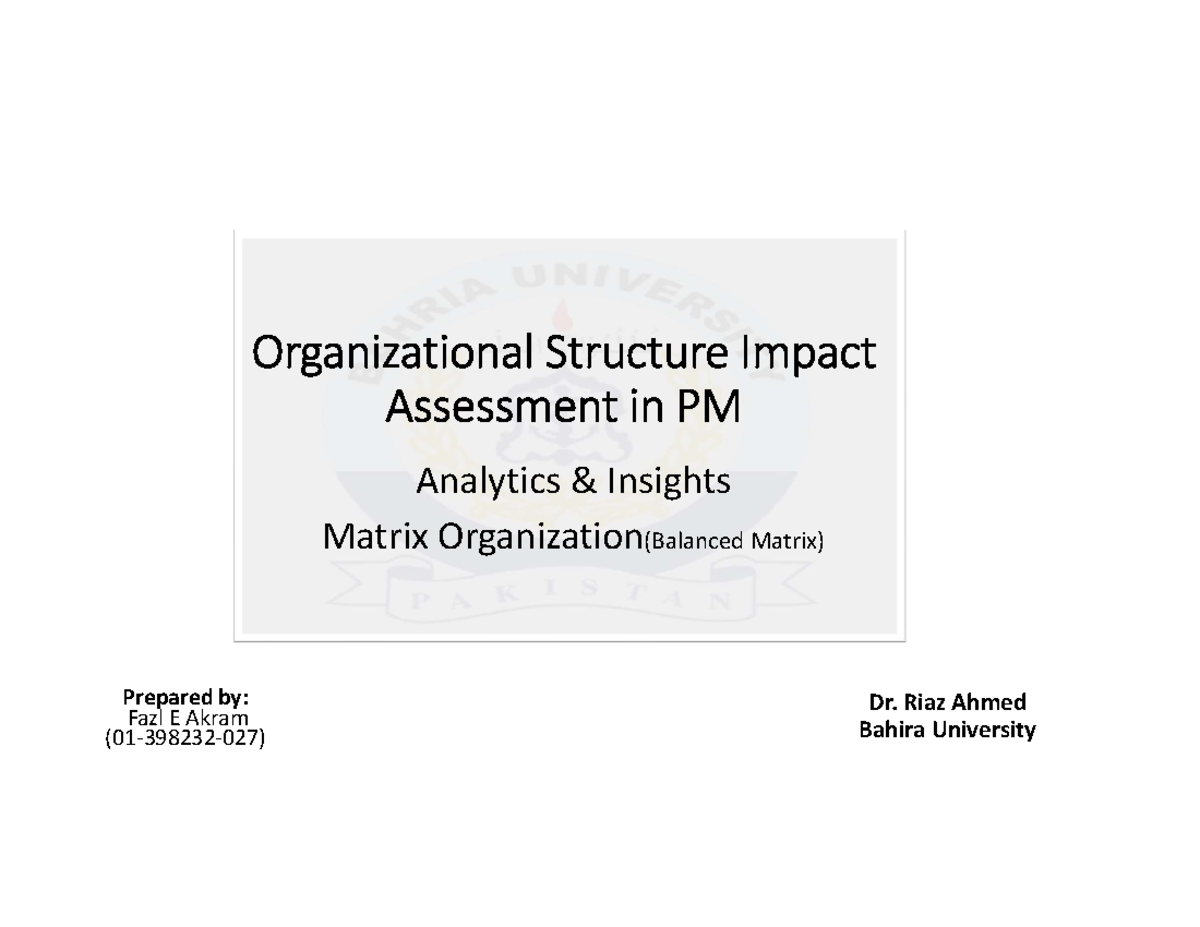 Org Structure Impact Assessment in Project Management - Organizational ...