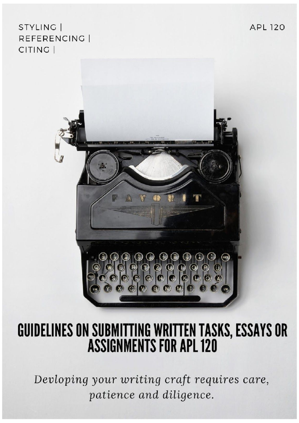 APL 120 Refencing, Style, Citiation guide - Written tasks, essays and ...
