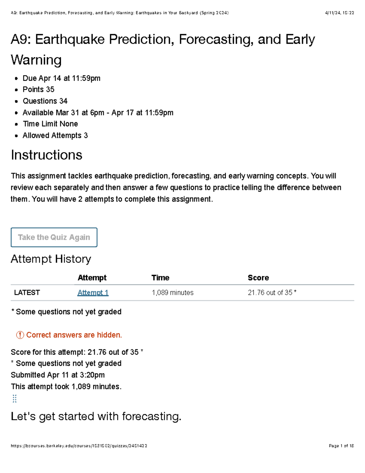 A9: Earthquake Prediction, Forecasting, and Early Warning: Earthquakes ...