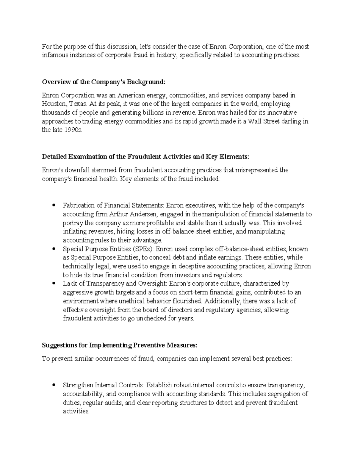 Discussion Forum Unit 4 - For the purpose of this discussion, let's ...