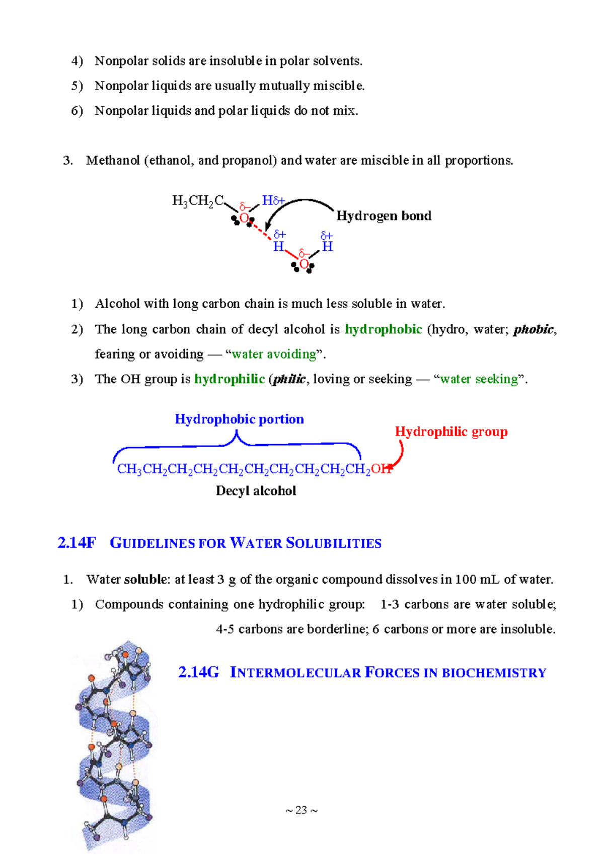 Organic chemistry chapter C - Nonpolar solids are insoluble in polar ...