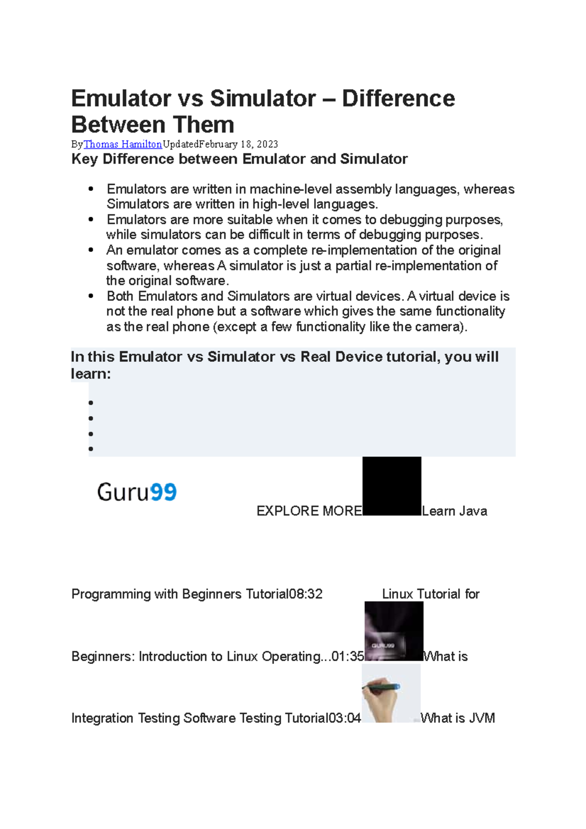 Emulator vs Simulator - Emulators are more suitable when it comes to ...