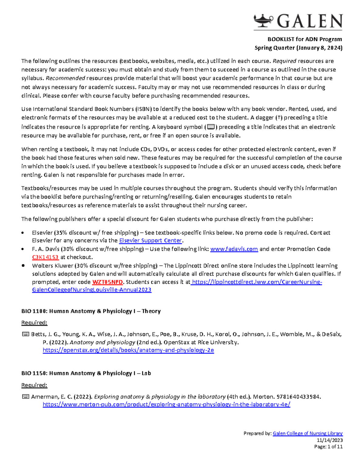 ADN Booklist Spring 2024 January Final 11 14 2023 - Prepared by: Galen ...